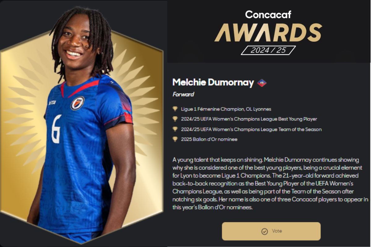 Gala Concacaf 2024-2025: Melchie Dumornay pour succéder peut-être à ...